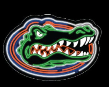 Florida Gators Neon Gator Head Vinyl Decal - GatorPatch